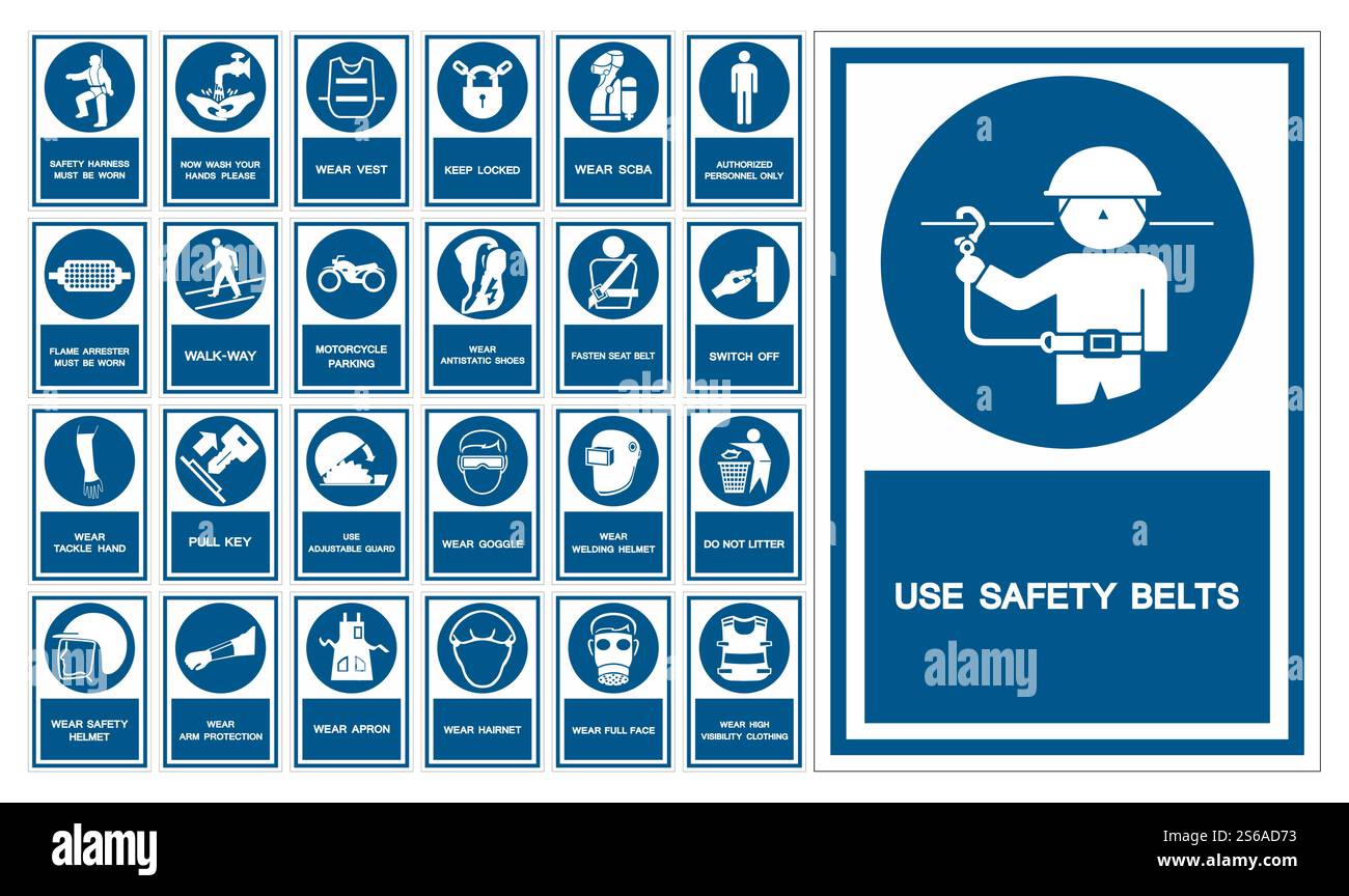 Safety PPE Must Be Worn Sign Isolate On White Background,Vector Illustration EPS.10 Stock Vector ...