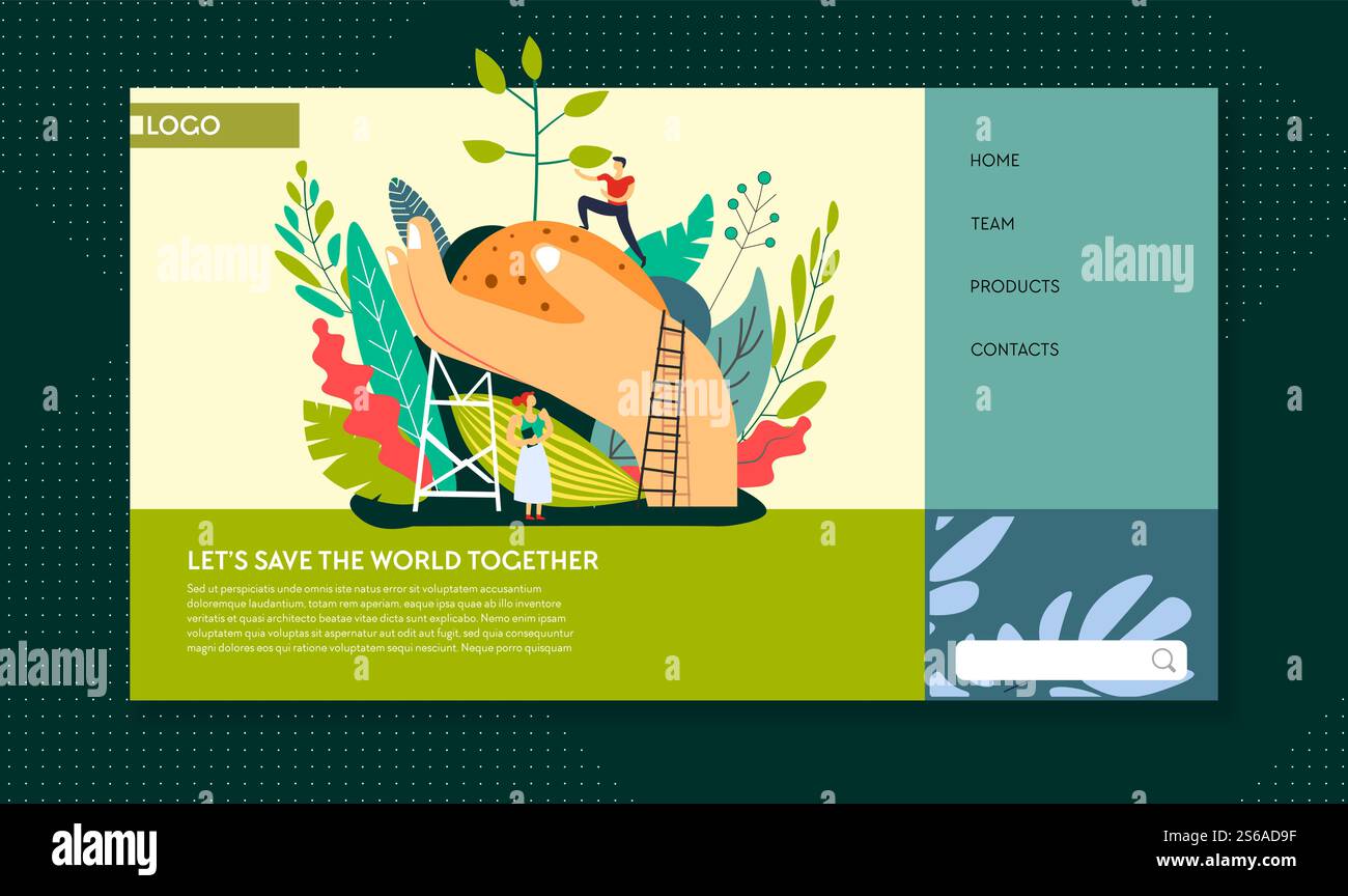 Planting trees ecology and environment protection web page template ...