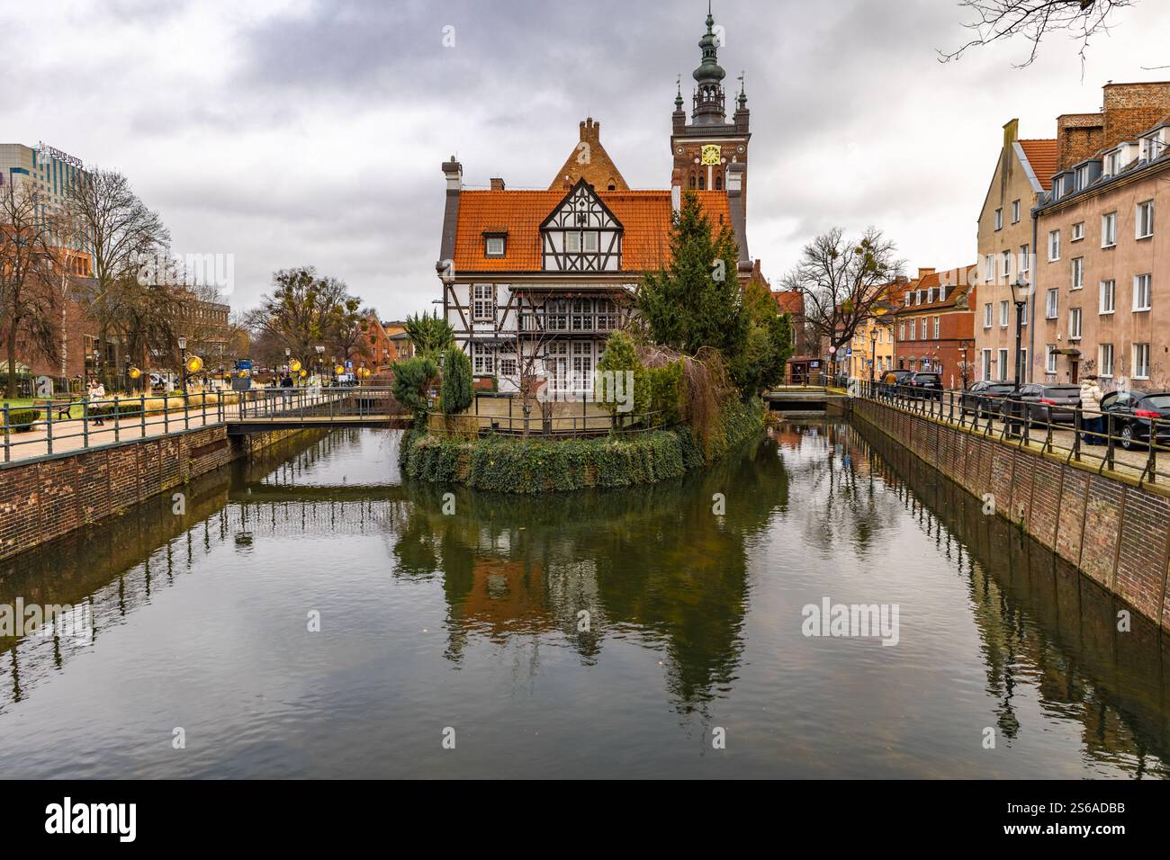 Bread Bridge in Gdańsk, Love Bridge, padlocks hanging on the bridge ...