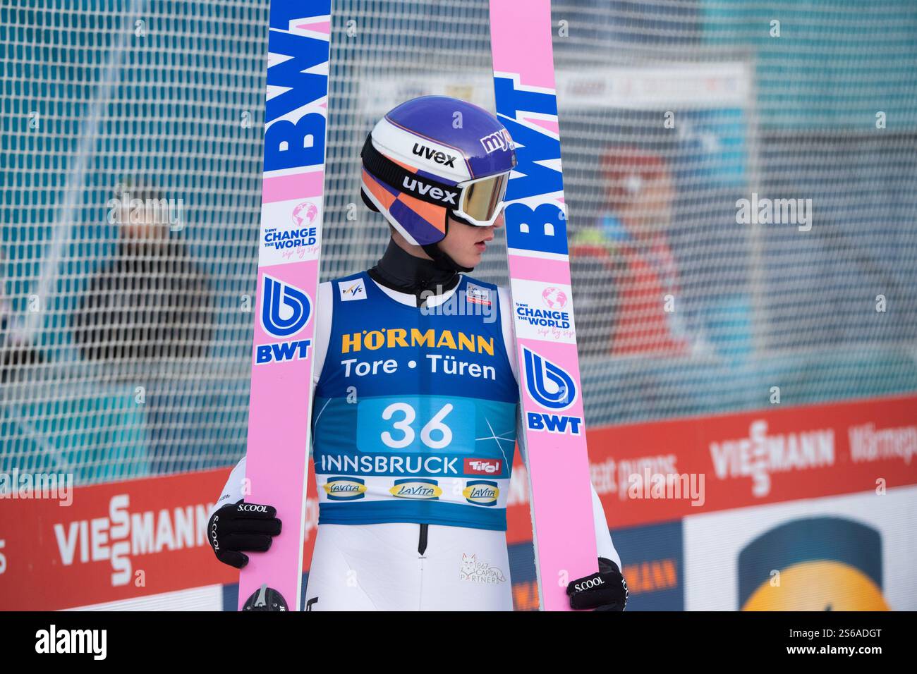 FRANTZ Tate (USA) im Ziel, AUT, FIS Viessmann Skisprung Weltcup ...