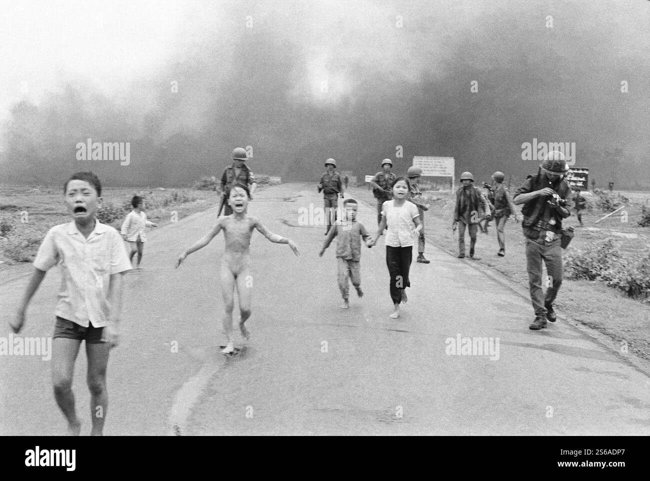 FILE - South Vietnamese forces follow after terrified children ...
