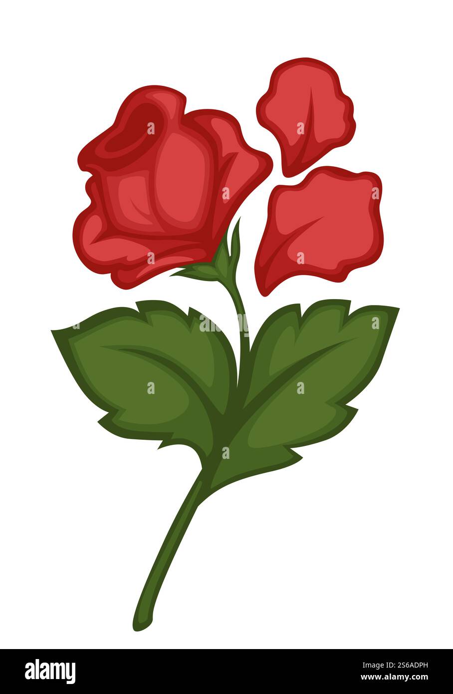 Renaissance symbol rose noble flower and petals isolated plant vector ...