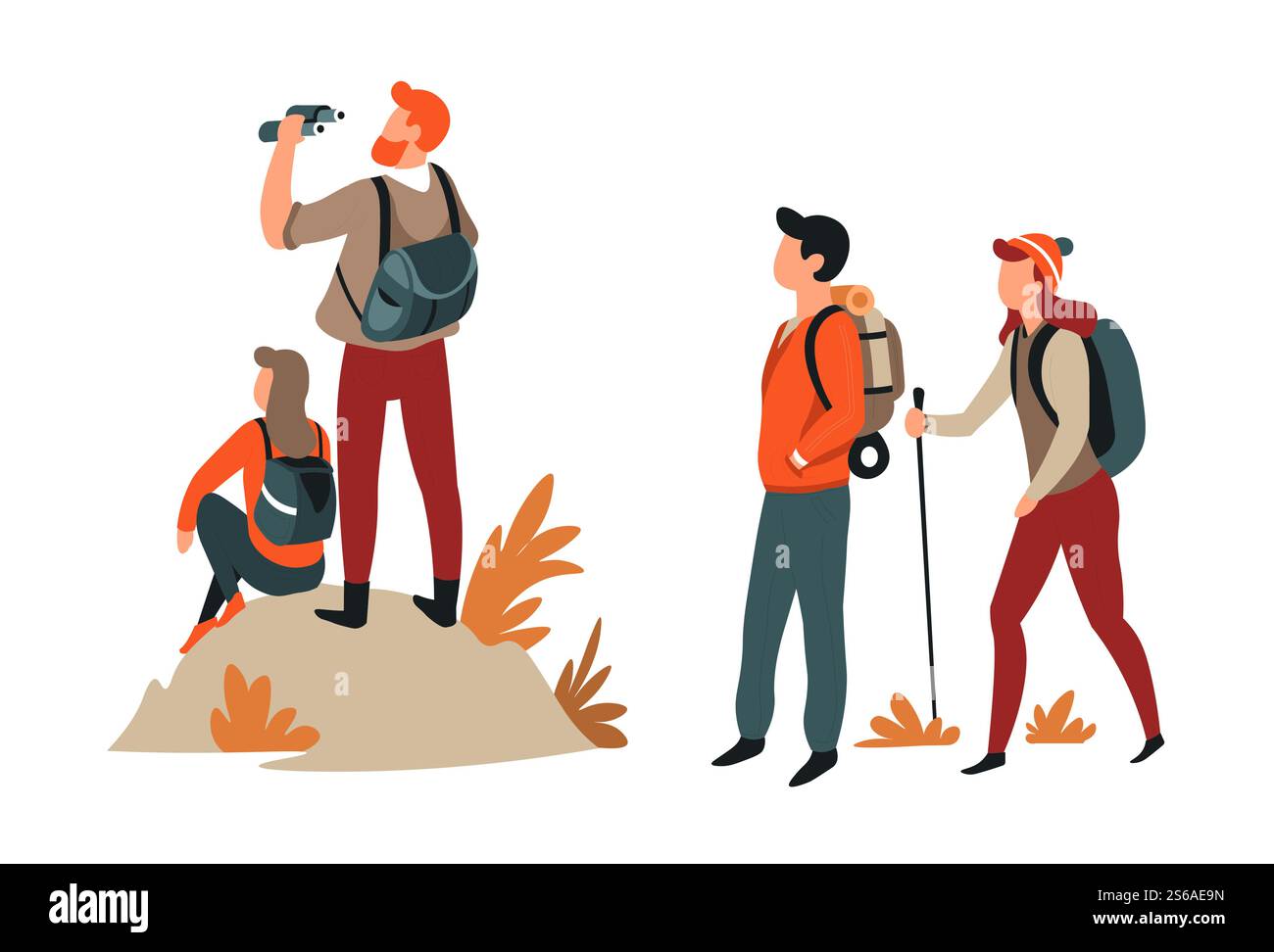 Hiker woman walking stick Cut Out Stock Images & Pictures - Alamy