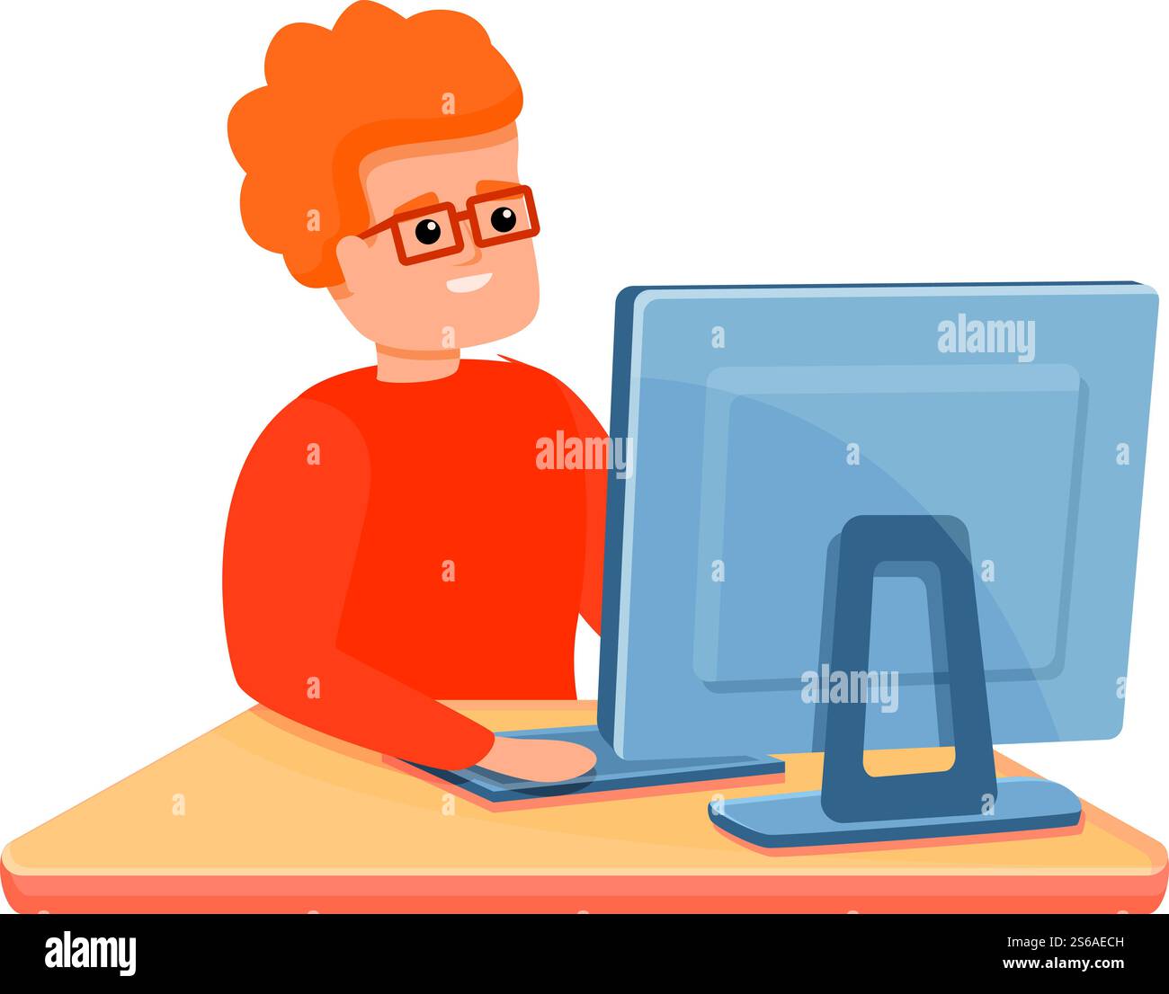 Programming kid new app icon. Cartoon of programming kid new app vector ...