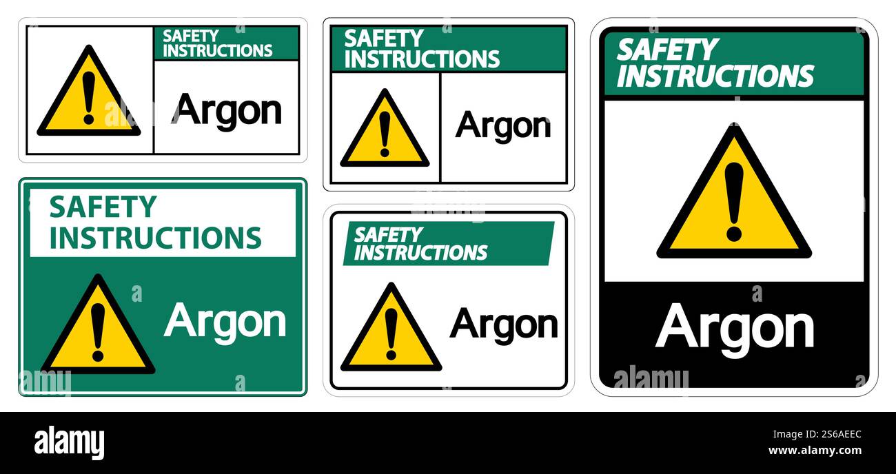 Safety Instructions Argon Symbol Sign Isolate On White Background ...