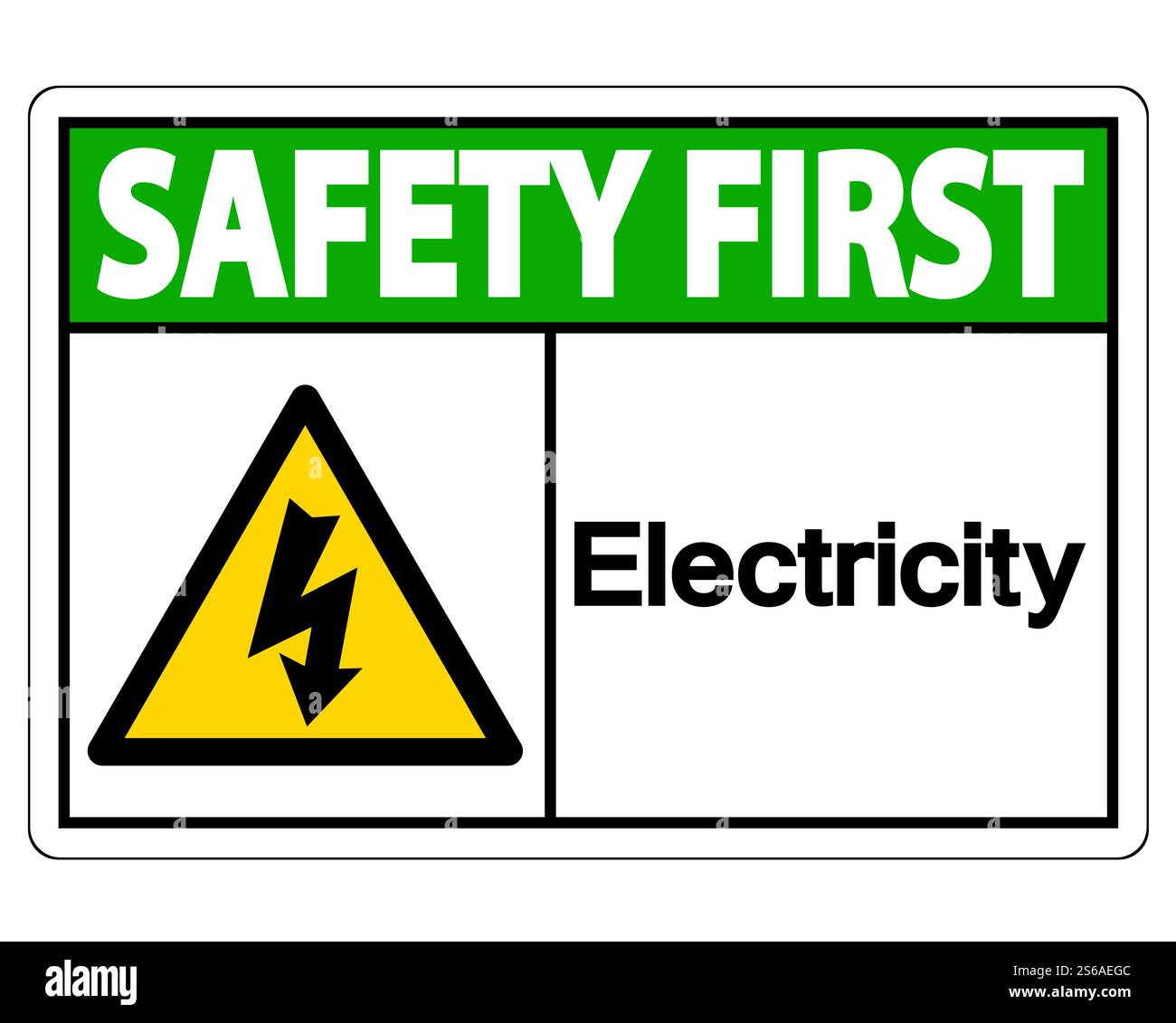 Safety first Electricity Symbol Sign Isolate On White Background,Vector ...