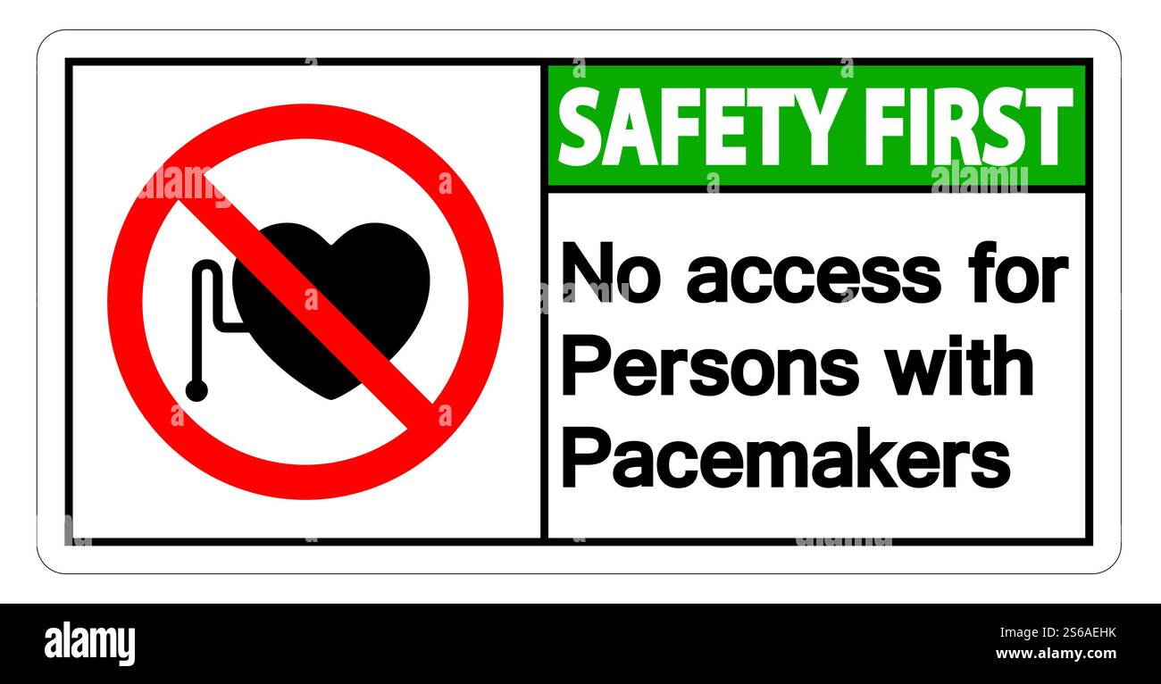 Safety first No Access For Persons With Pacemaker Symbol Sign Isolate ...
