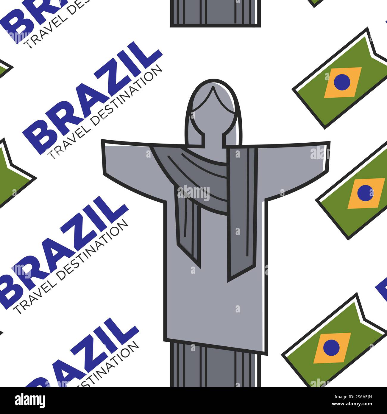 Brazilian symbols seamless pattern Brazil travel destination vector ...