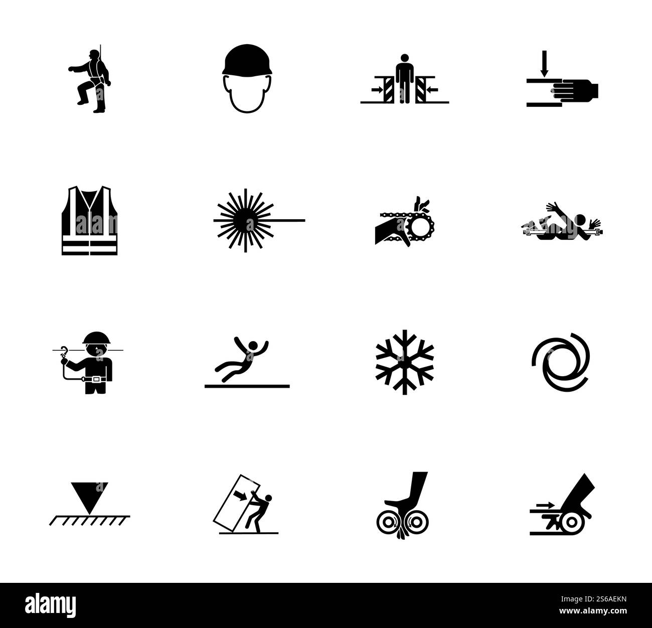 Warning signs,industrial hazards icon labels Sign Isolated on White ...