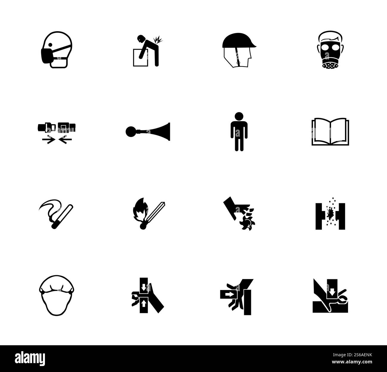 Warning signs,industrial hazards icon labels Sign Isolated on White ...