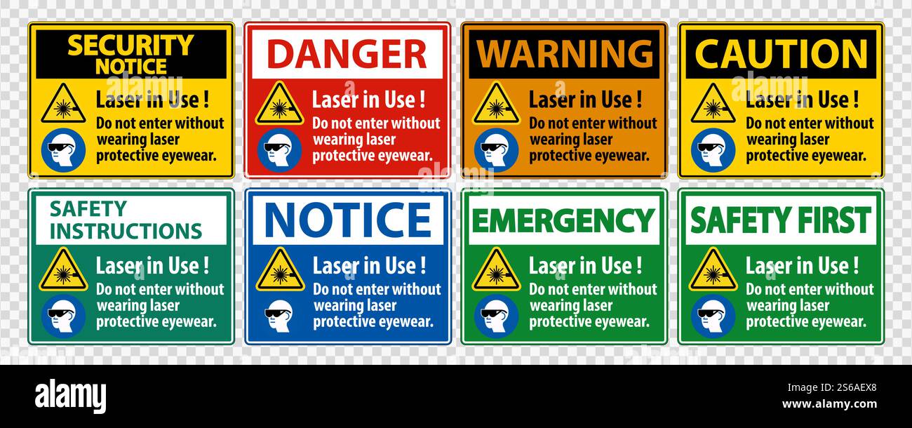 Warning PPE Safety Label,Laser In Use Do Not Enter Without Wearing ...