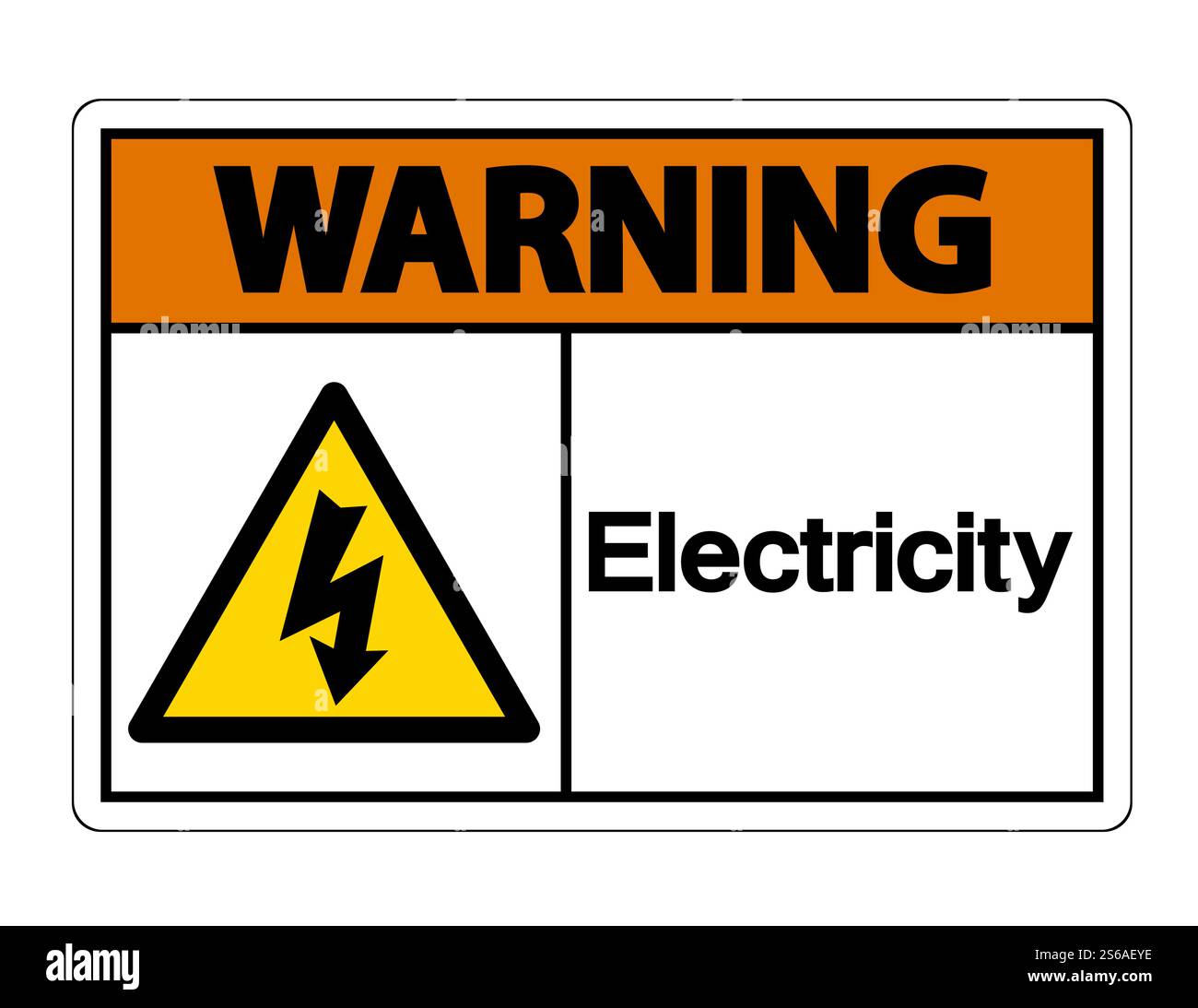 Warning Electricity Symbol Sign on white background,Vector Illustration Stock Vector Image & Art ...
