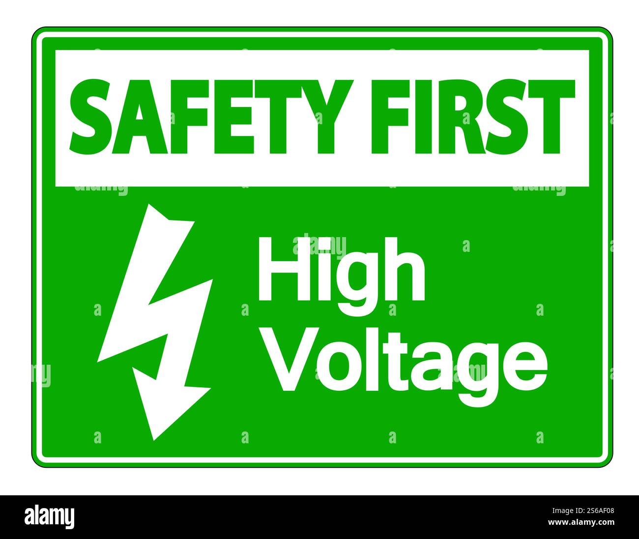 Safety first high voltage sign Isolate On White Background,Vector ...