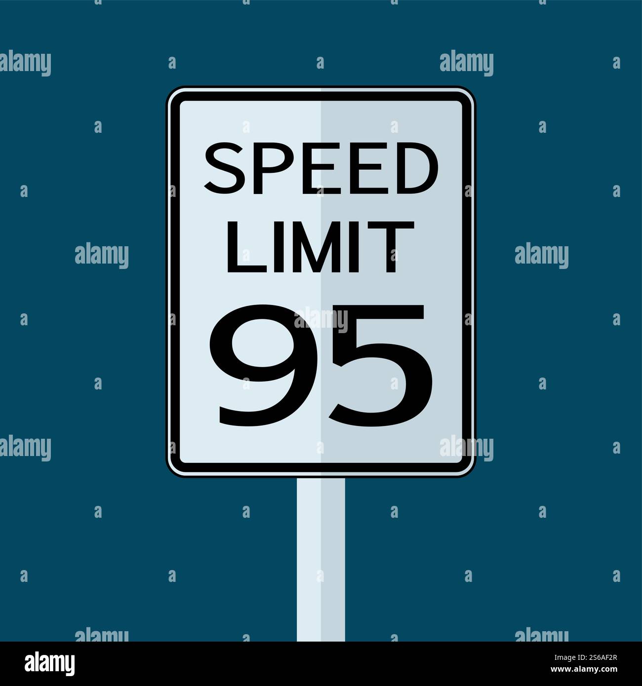 USA Road Traffic Transportation Sign: Speed Limit 95 On White ...