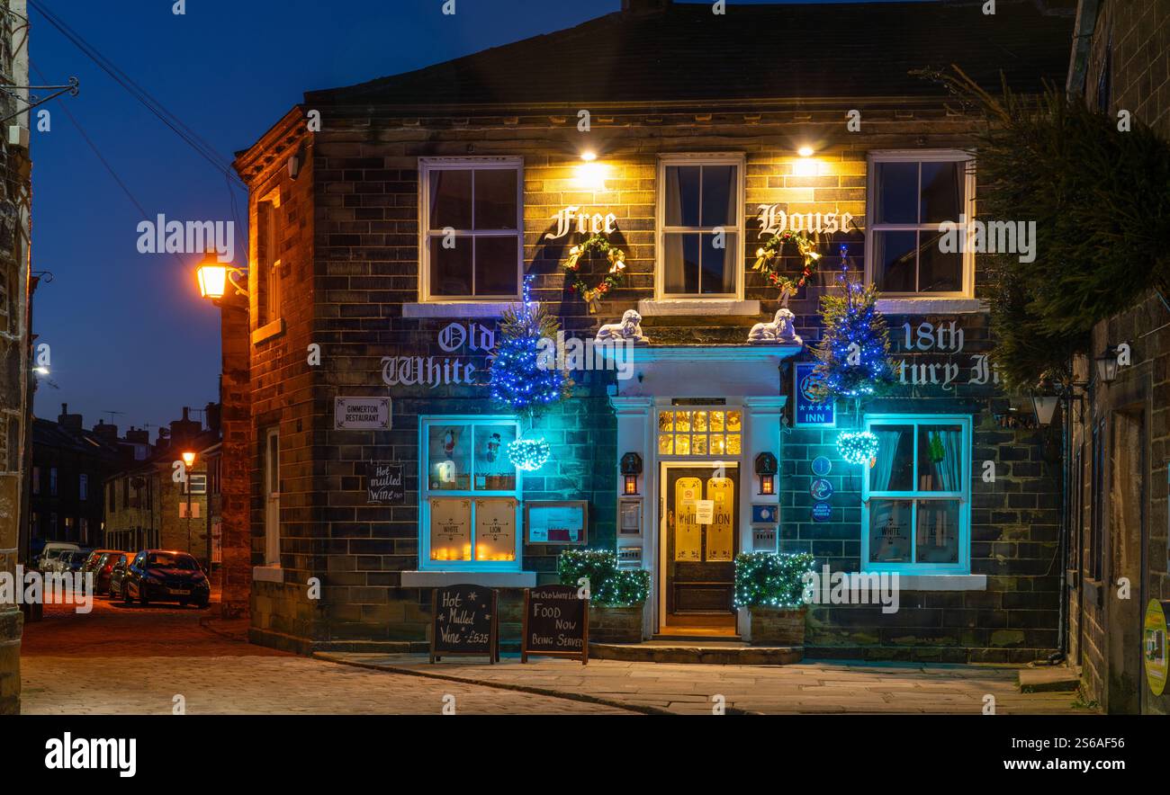The Old White Lion Pub, West Lane, Haworth, West Yorkshire. Pictured in ...