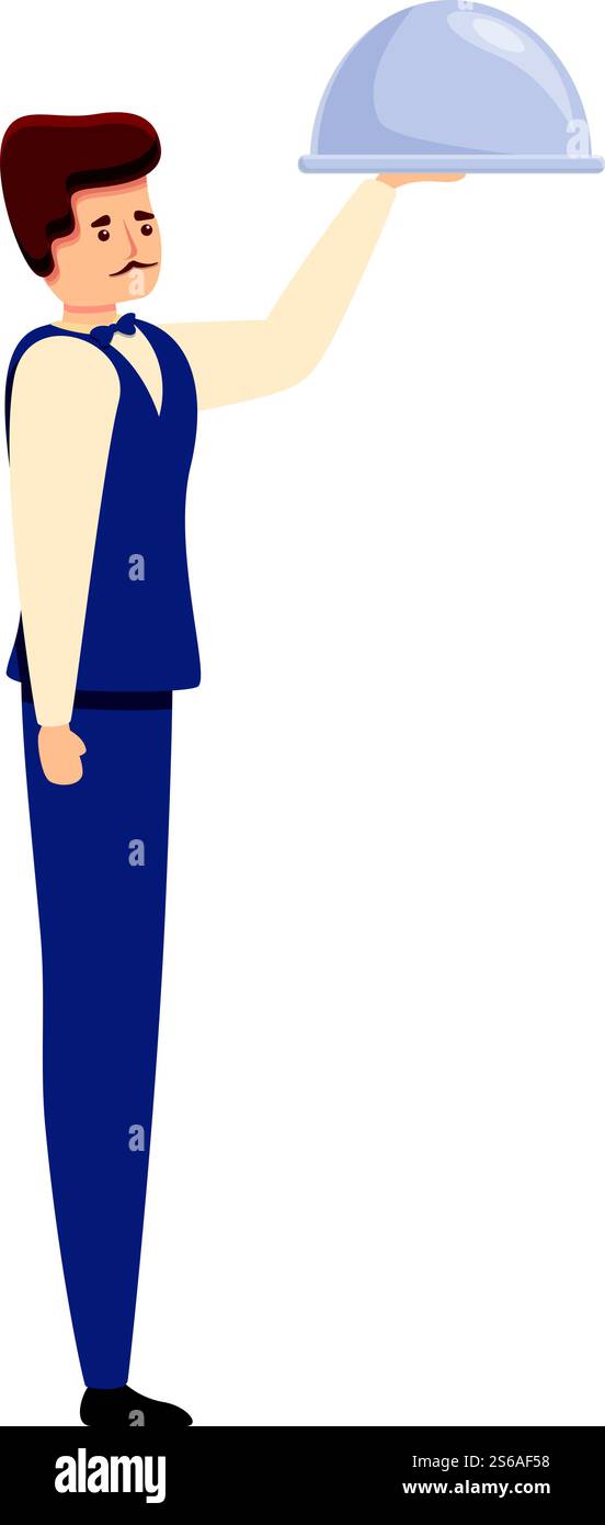 Cafe butler icon. Cartoon of cafe butler vector icon for web design ...
