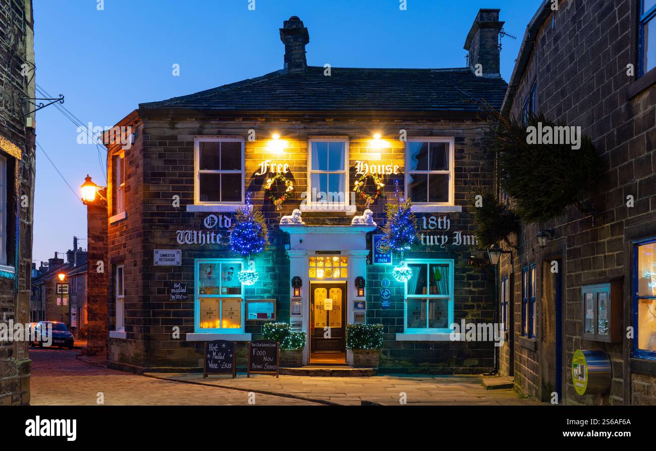 The Old White Lion Pub, West Lane, Haworth, West Yorkshire. Pictured in ...