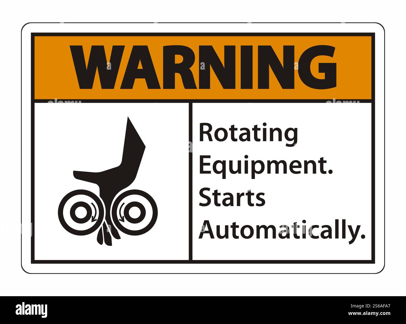 Rotating Equipment.Starts Automatically Symbol Sign Isolate on White ...