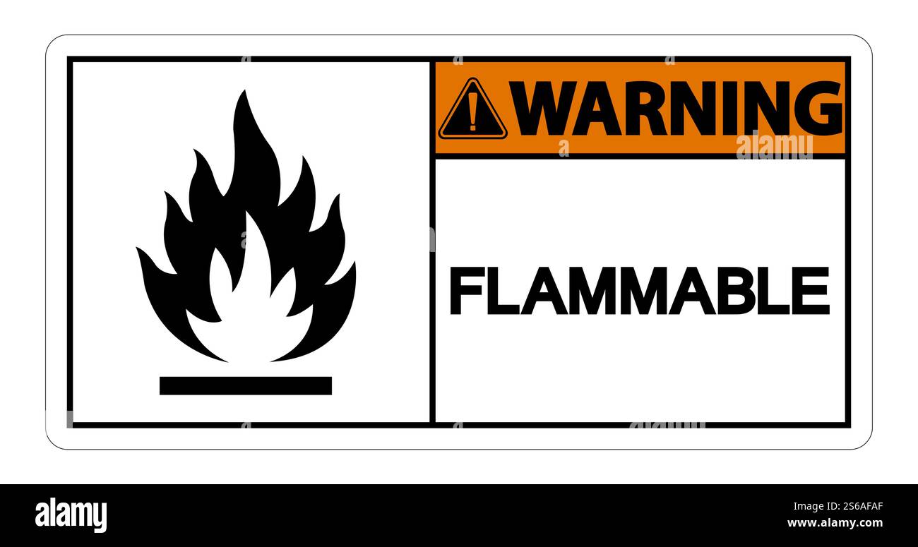 Warning Flammable Symbol Sign on white background,Vector Illustration ...