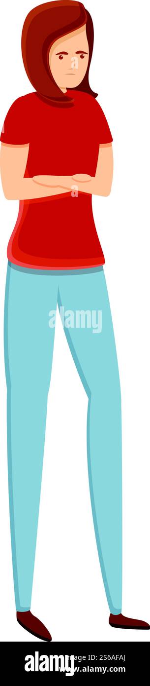 Nervous girl icon. Cartoon of nervous girl vector icon for web design ...
