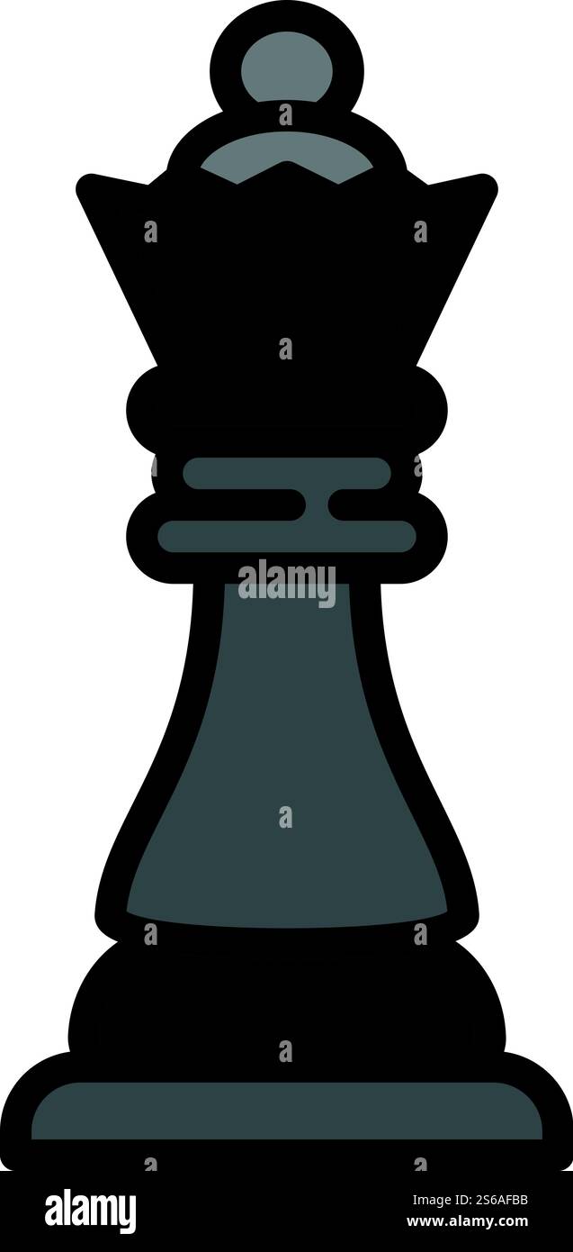 Chess queen icon. Outline chess queen vector icon for web design ...