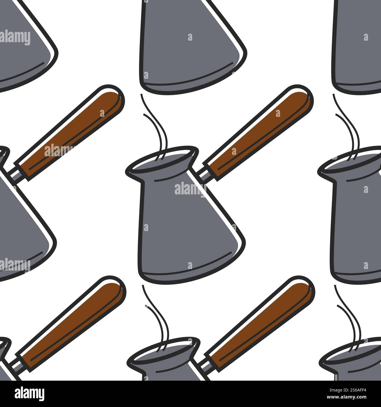 Turkish symbol coffee turk seamless pattern natural drink brewing vector metal container or ...