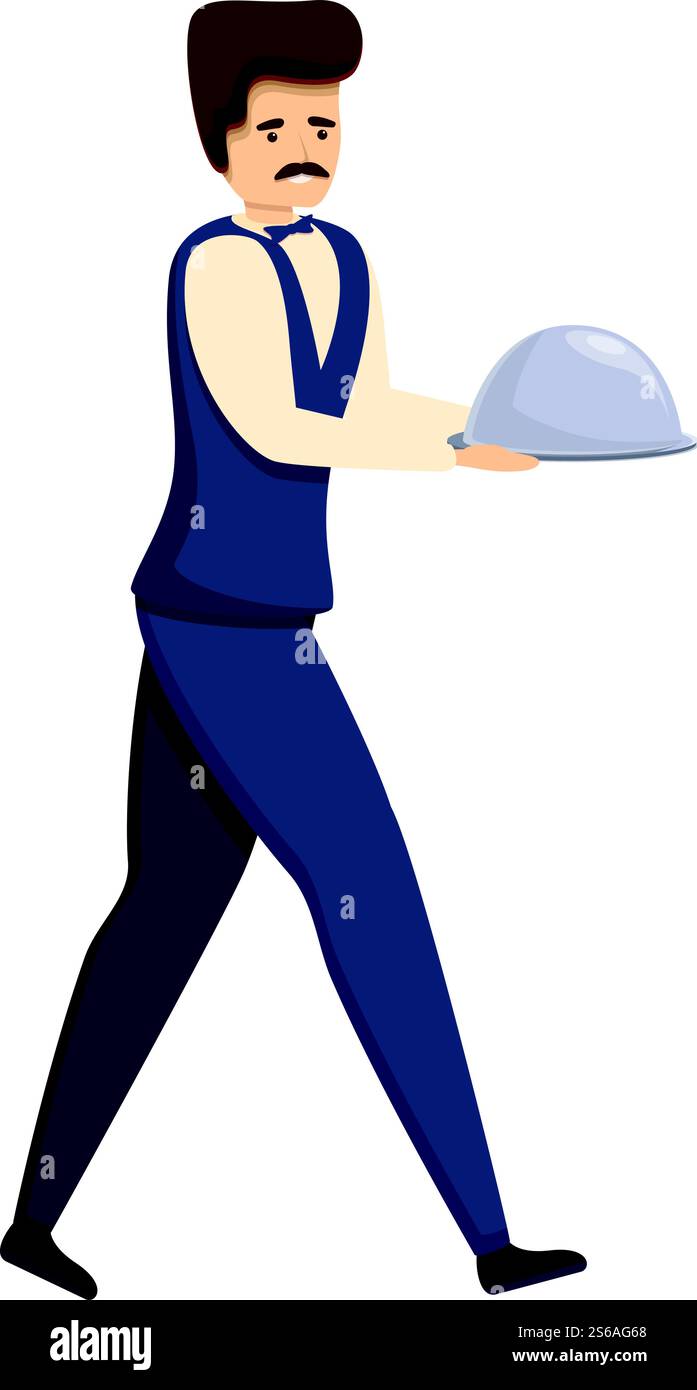 Walking butler icon. Cartoon of walking butler vector icon for web ...