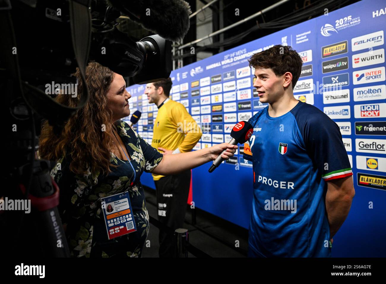 Herning, Denmark. 16th Jan, 2025. Leo Prantner of Italy Nationalteam during IHF Men's - Handball ...