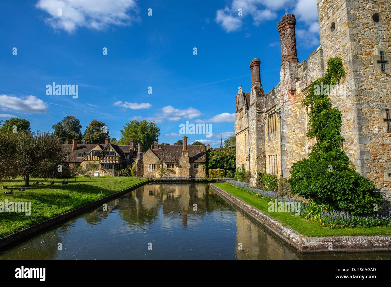 Kent, UK - September 16th 2024: A view of the moat surrounding the ...