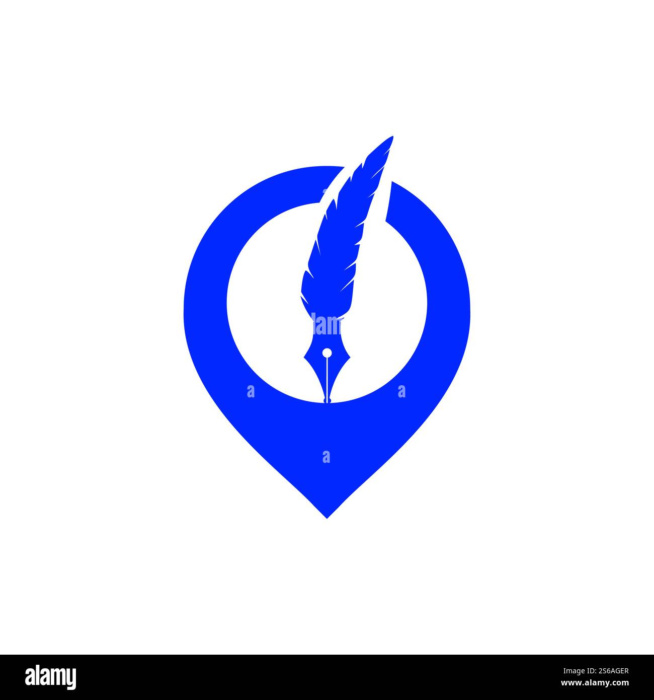 Feather Pin Logo Design. Feather inside location pin icon. Feather pin ...