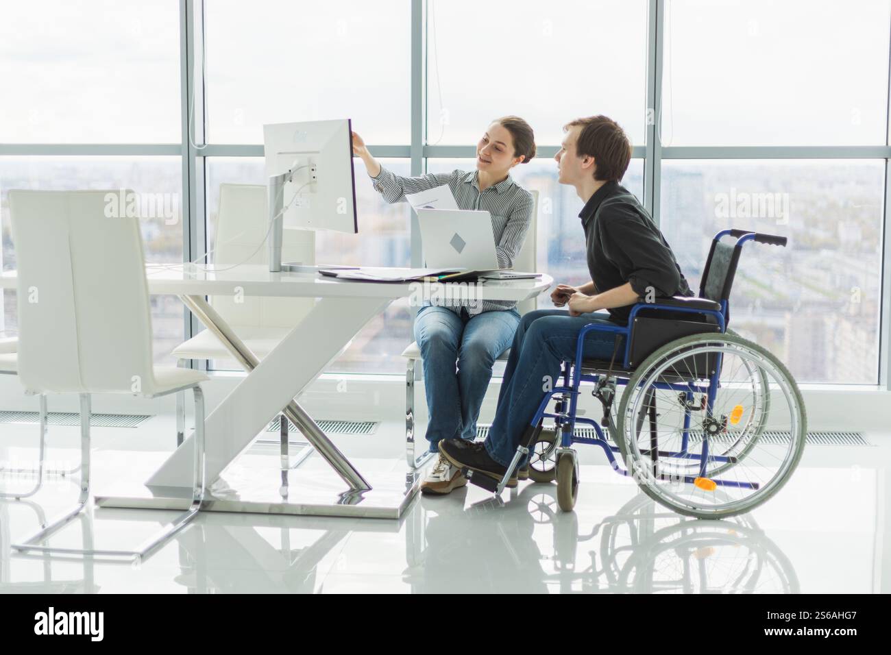 Colleagues business people woman man in chair for people with ...