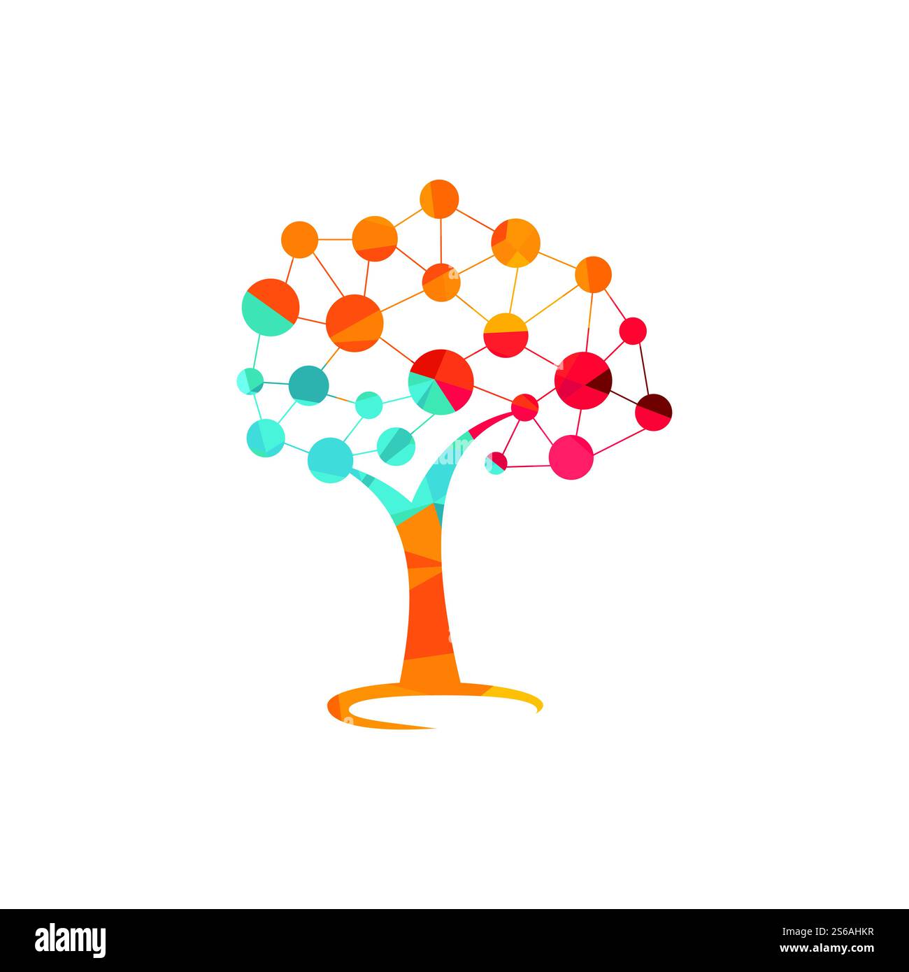 Digital Tree logo design. Technology, nature, wireless, internet ...