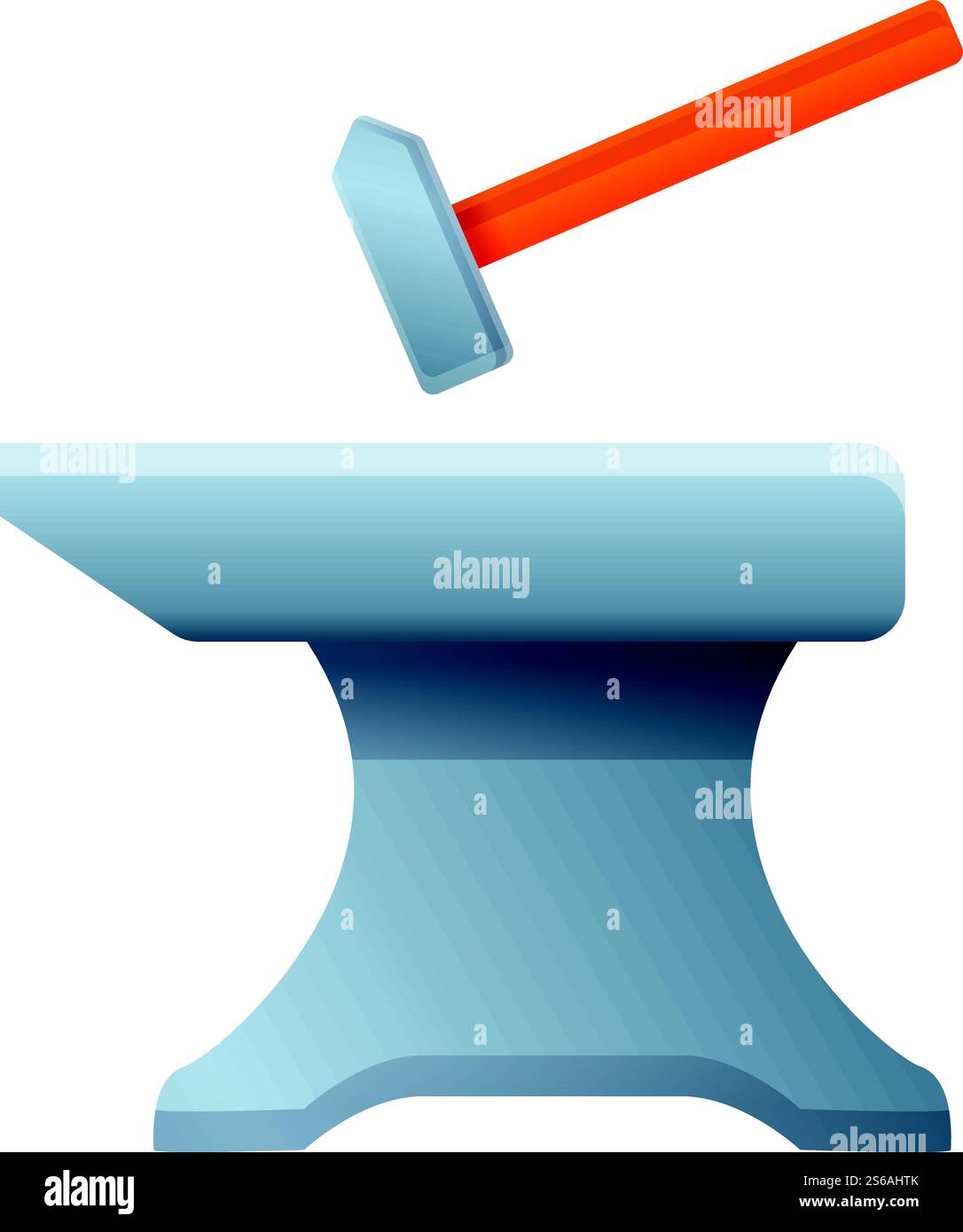 Hammer anvil icon. Cartoon of hammer anvil vector icon for web design isolated on white ...