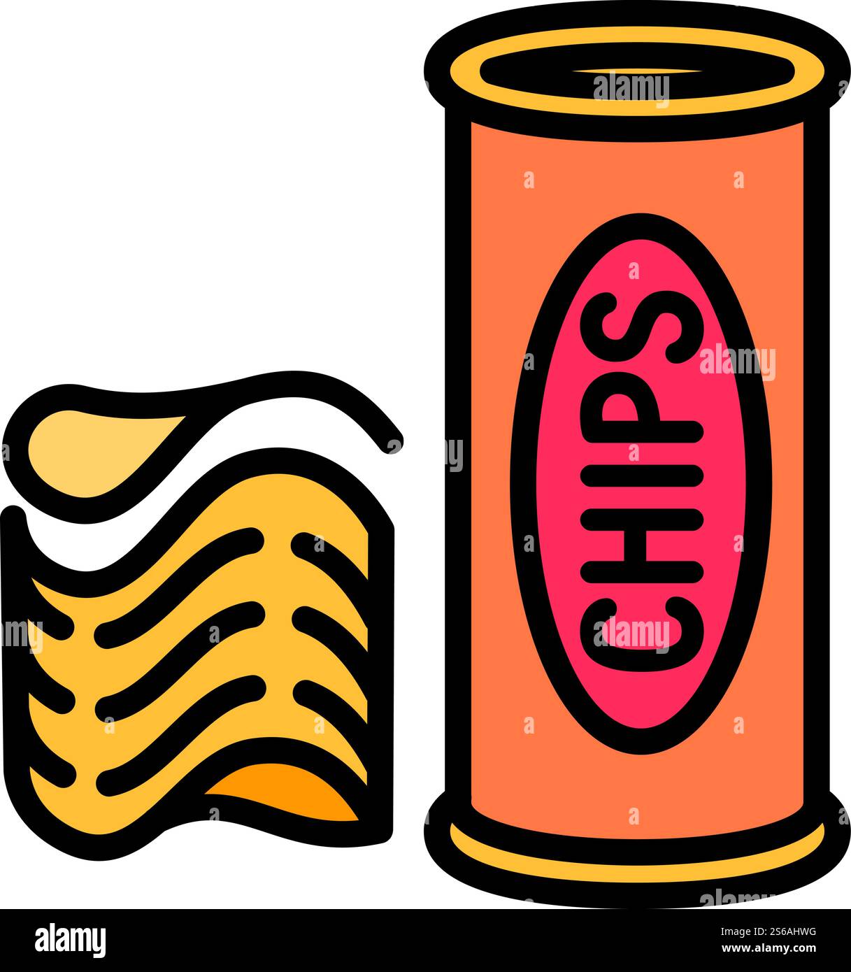 Chips tube icon. Outline chips tube vector icon for web design isolated ...