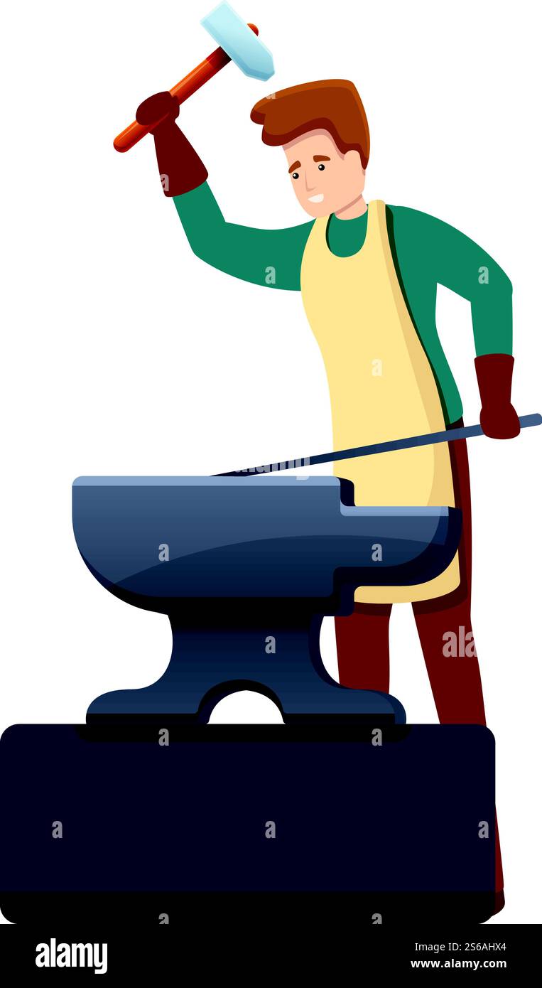 Blacksmith character icon. Cartoon of blacksmith character vector icon ...
