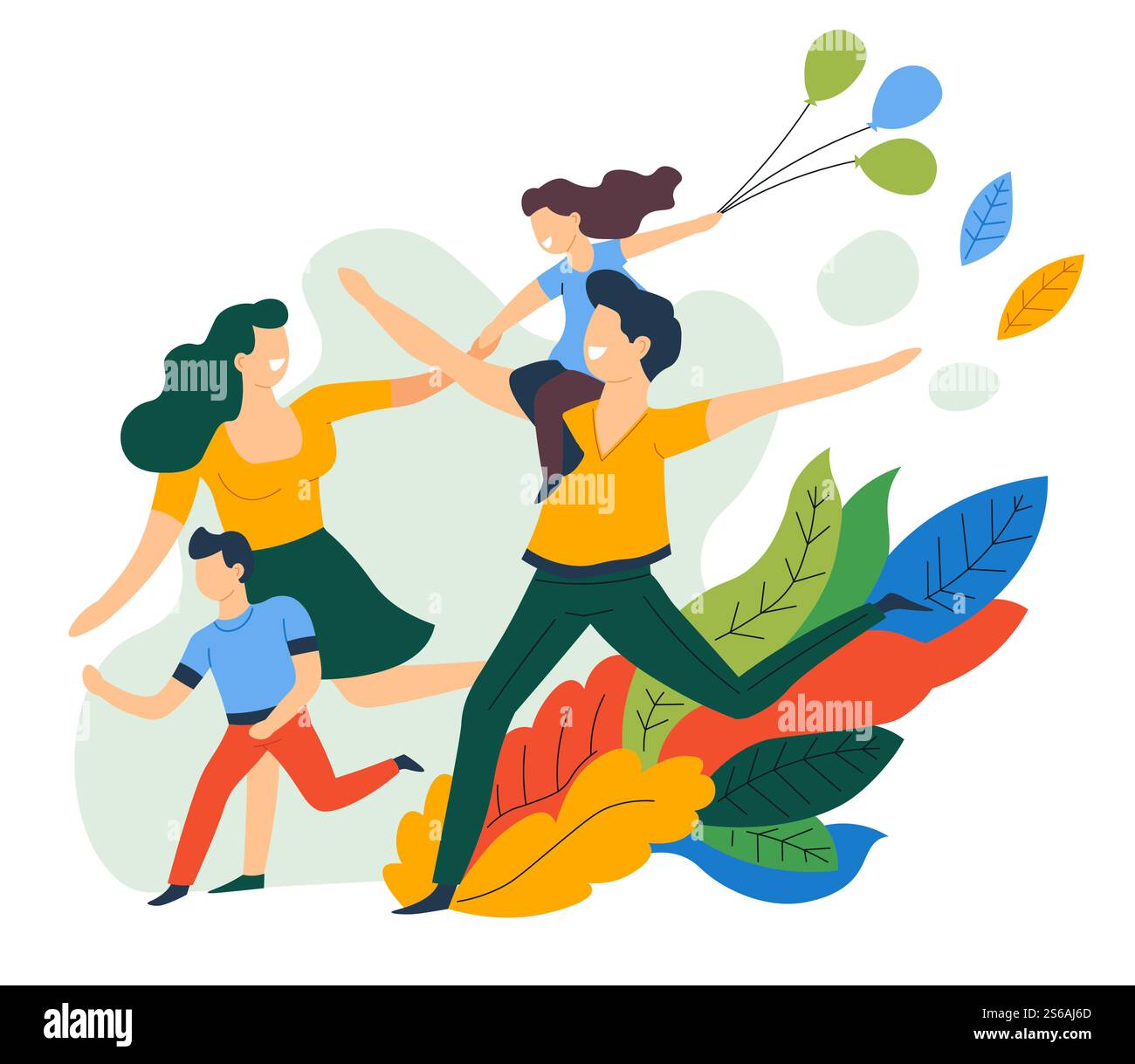 Family weekend parents and children mother father son and daughter ...