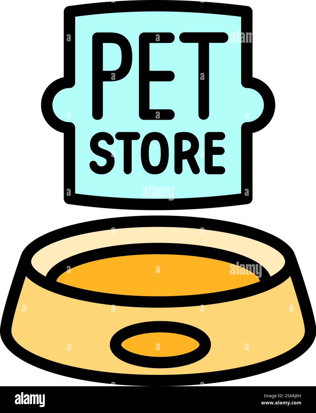 Pet store food plate logo. Outline pet store food plate vector logo for ...