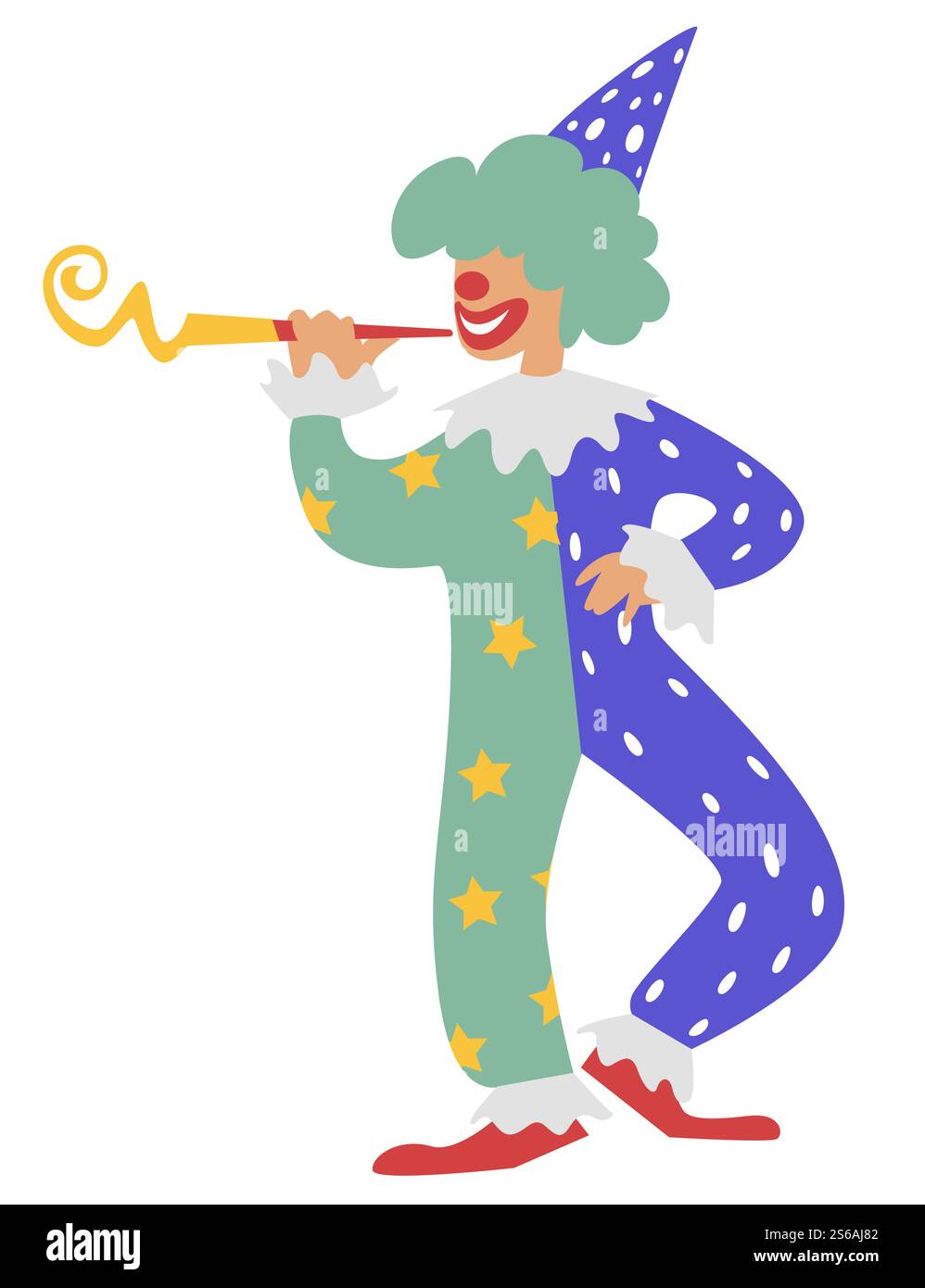 Circus clown childish holiday animator entertainment tricks and jokes ...