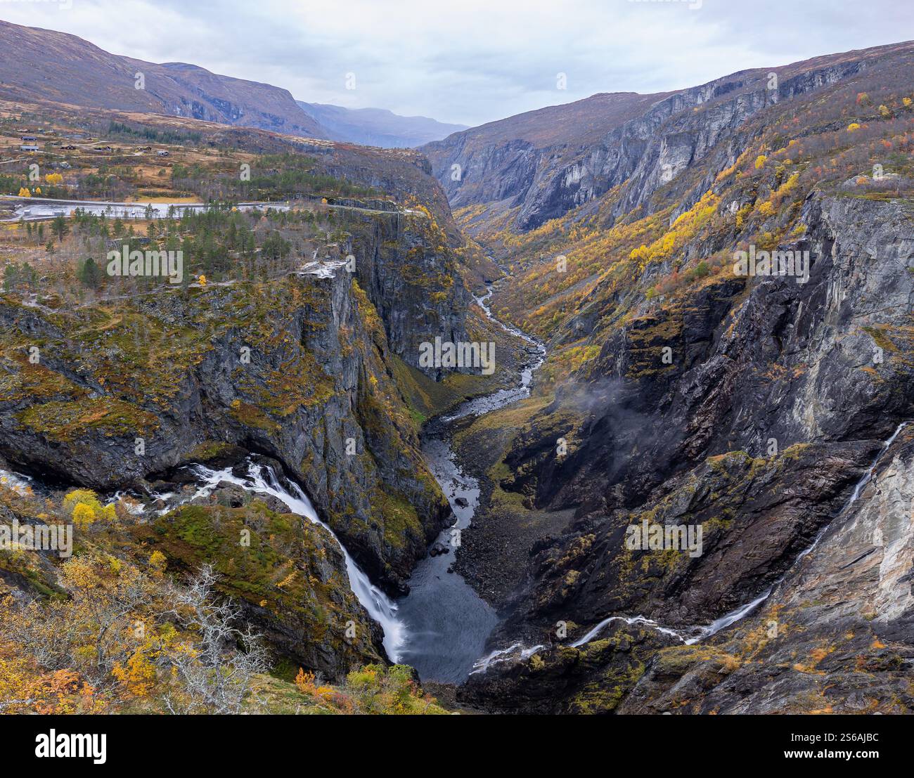 Waterfall Vøringsfossen in Hardangervidda park, Norway Stock Photo - Alamy