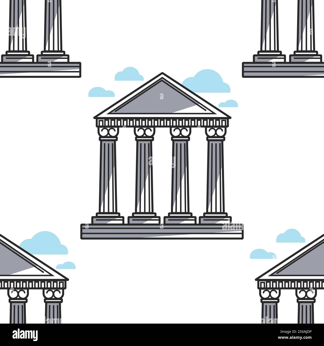 Greece architecture ancient Greek pillars seamless pattern vector ...
