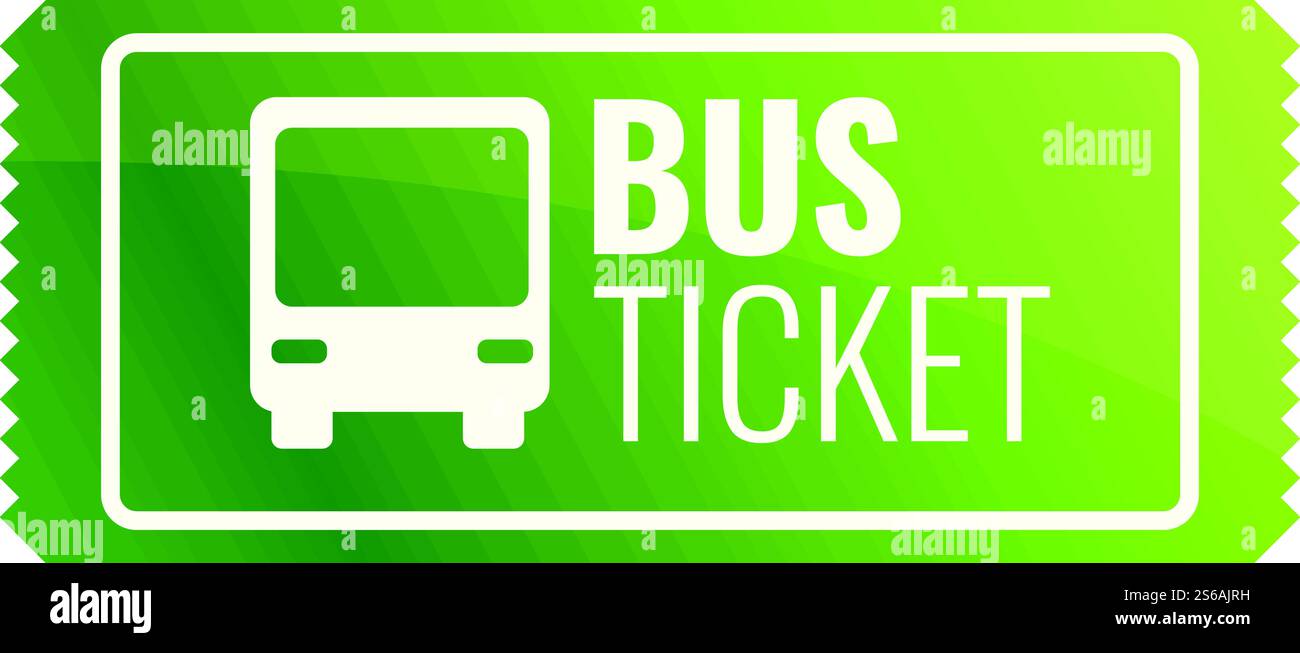 Green bus ticket icon. Cartoon of green bus ticket vector icon for web ...