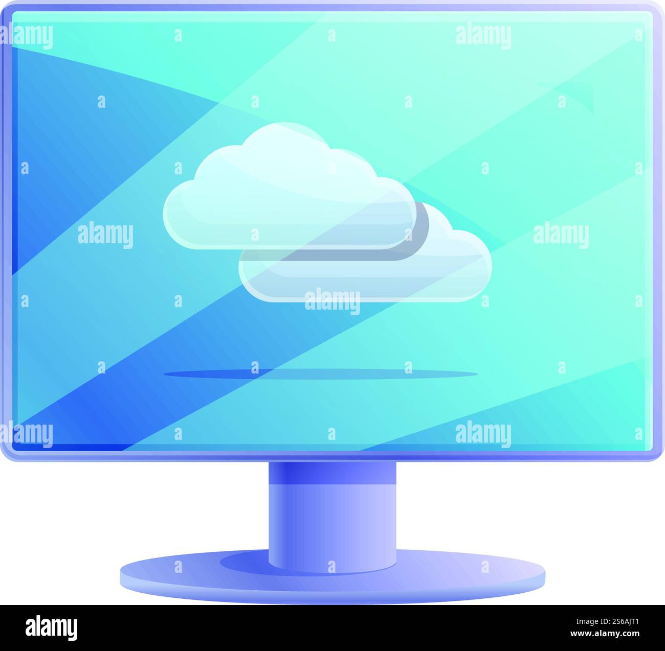 Remote access monitor icon. Cartoon of remote access monitor vector ...