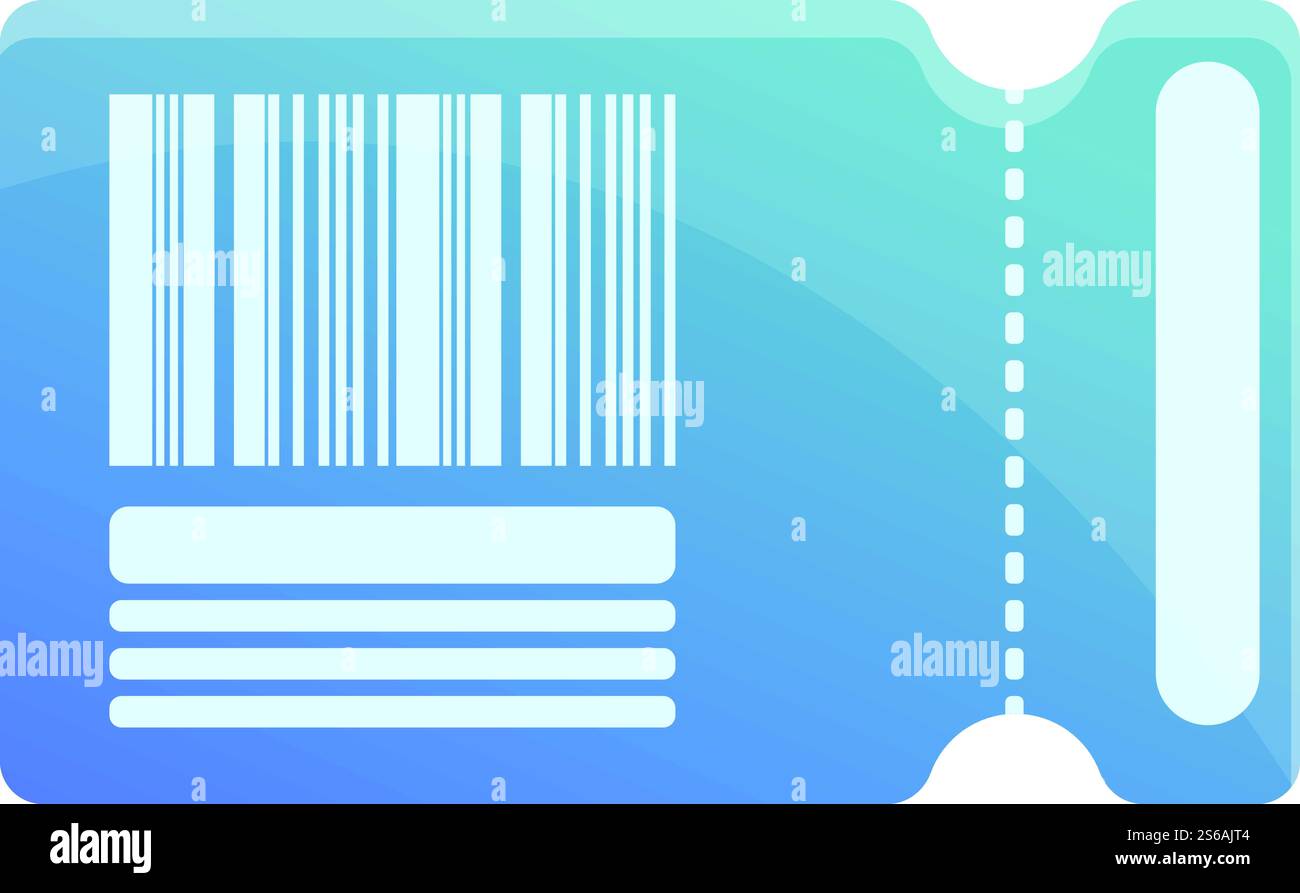 Bar code bus ticket icon. Cartoon of bar code bus ticket vector icon for web design isolated on ...
