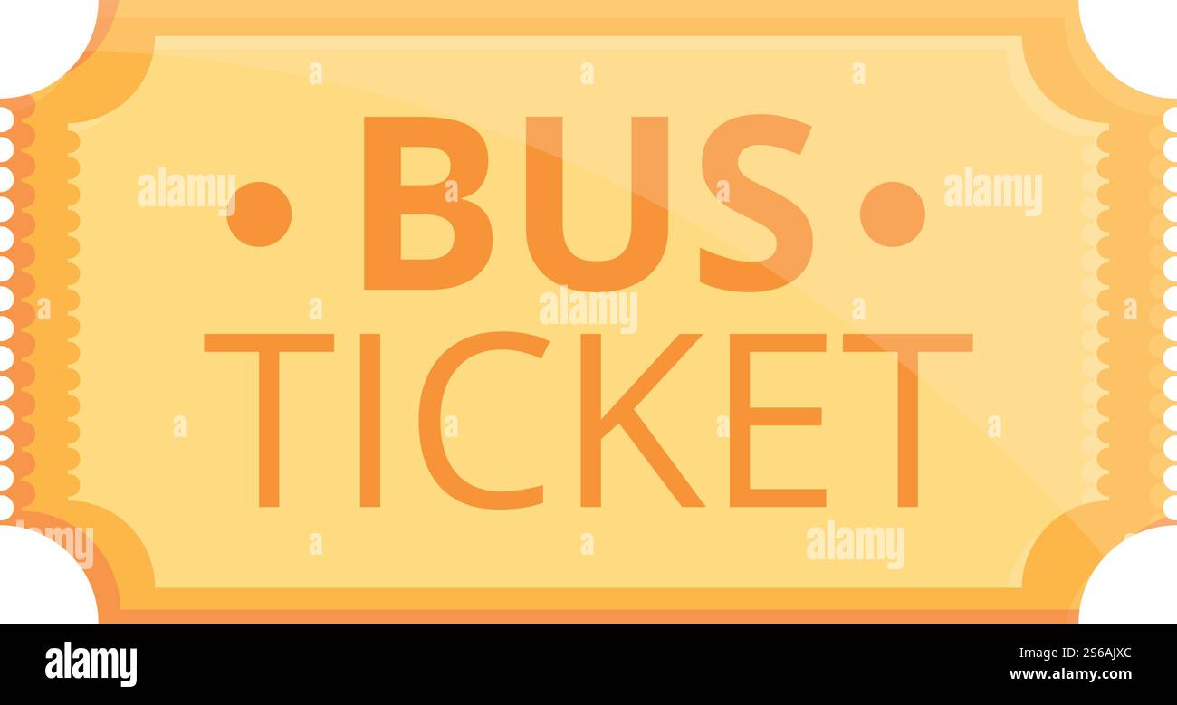 Old bus ticket icon. Cartoon of old bus ticket vector icon for web ...