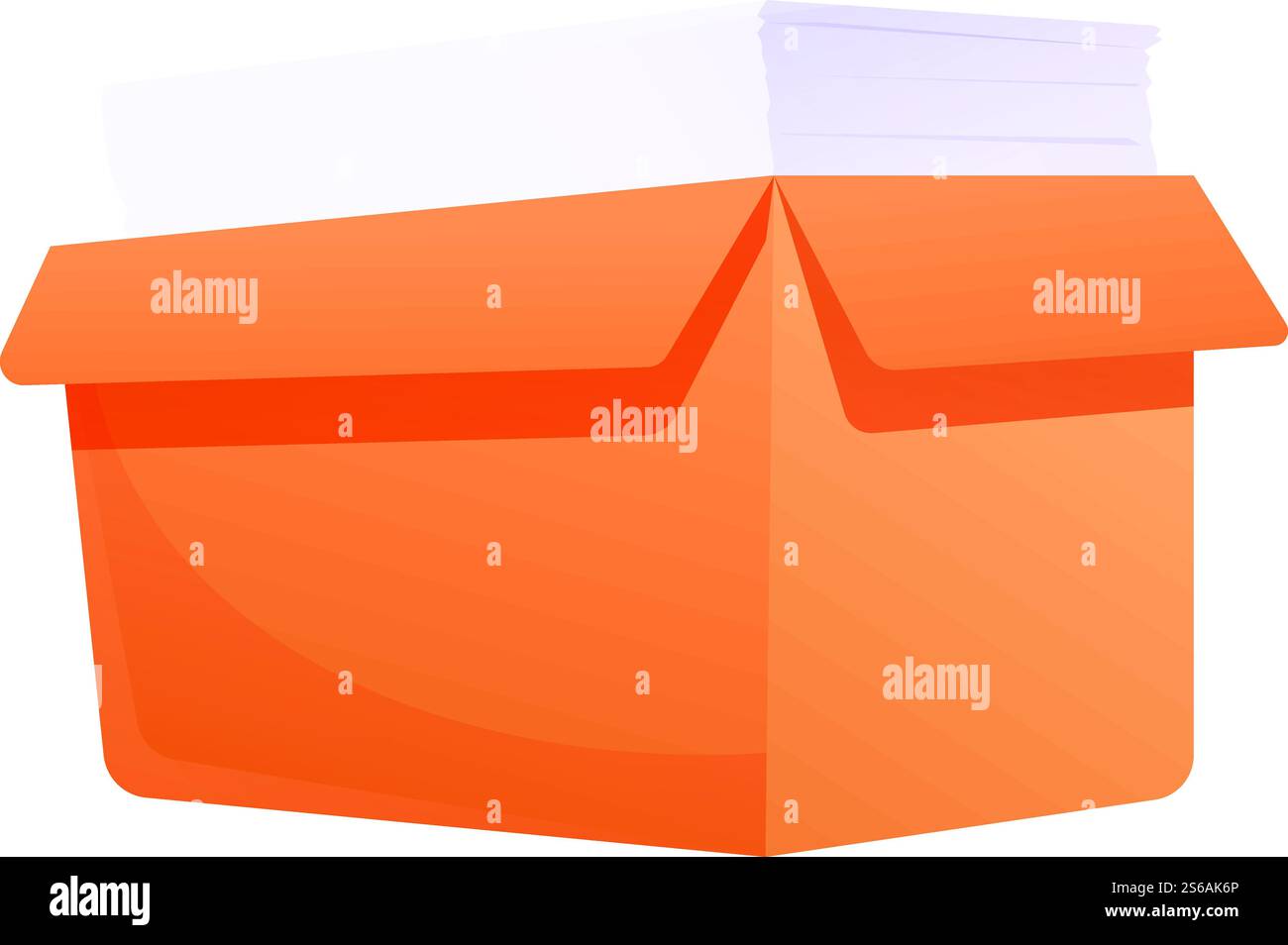 Full paper document box icon. Cartoon of full paper document box vector ...