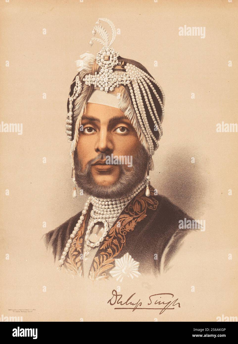 A chromolithograph of Maharaja Duleep Singh. the last Maharaja of the ...