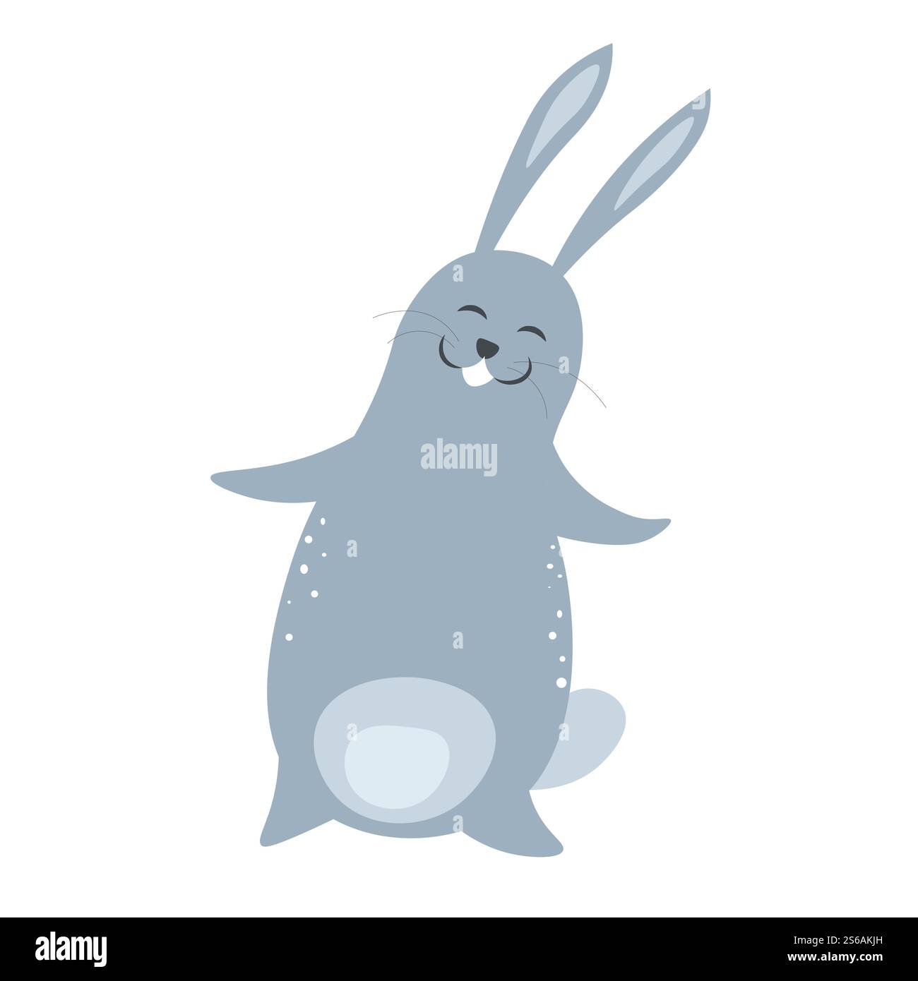Funny rabbit fat bunny isolated forest animal vector fluffy jumping ...