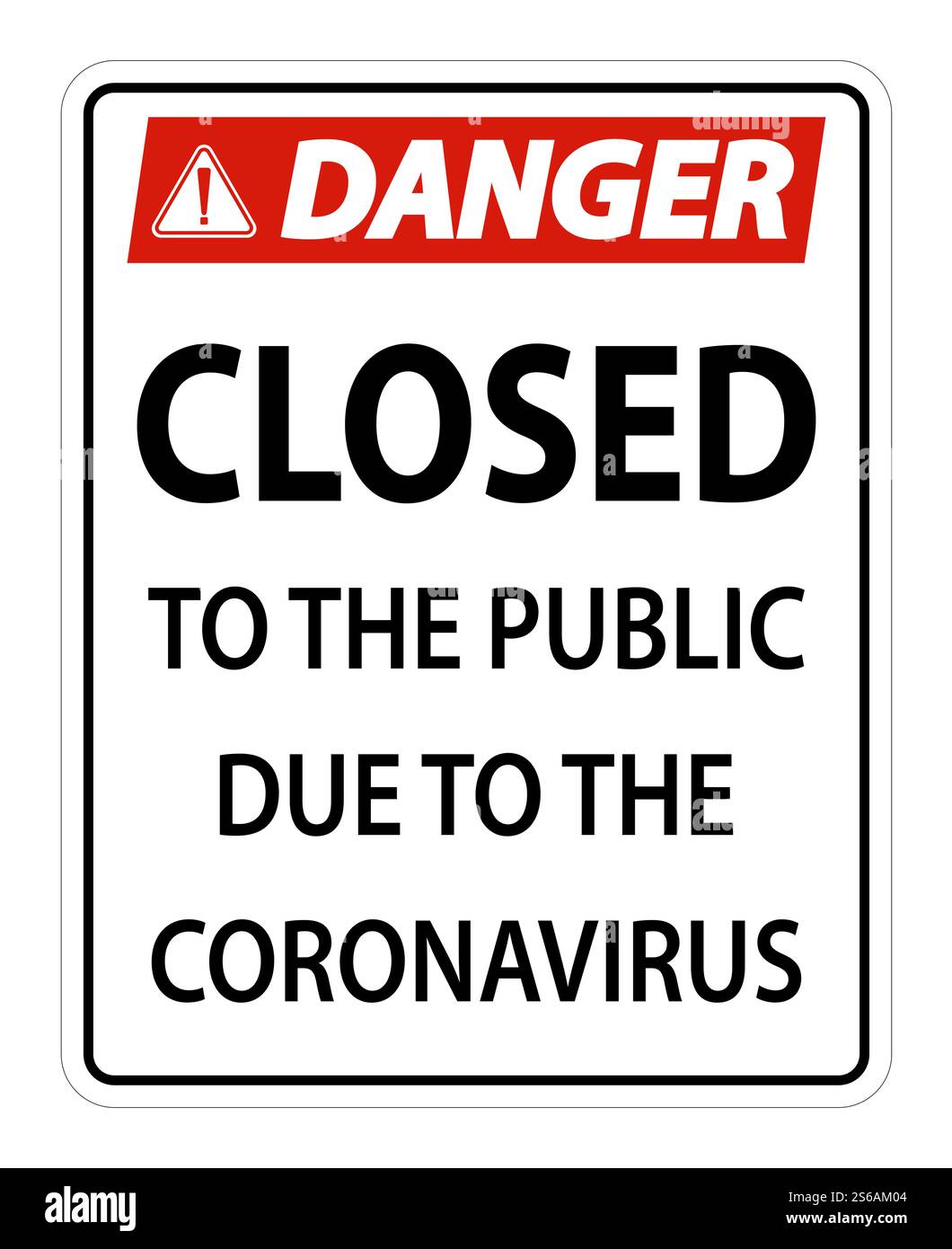 Danger Closed to public sign on white background Stock Vector Image ...
