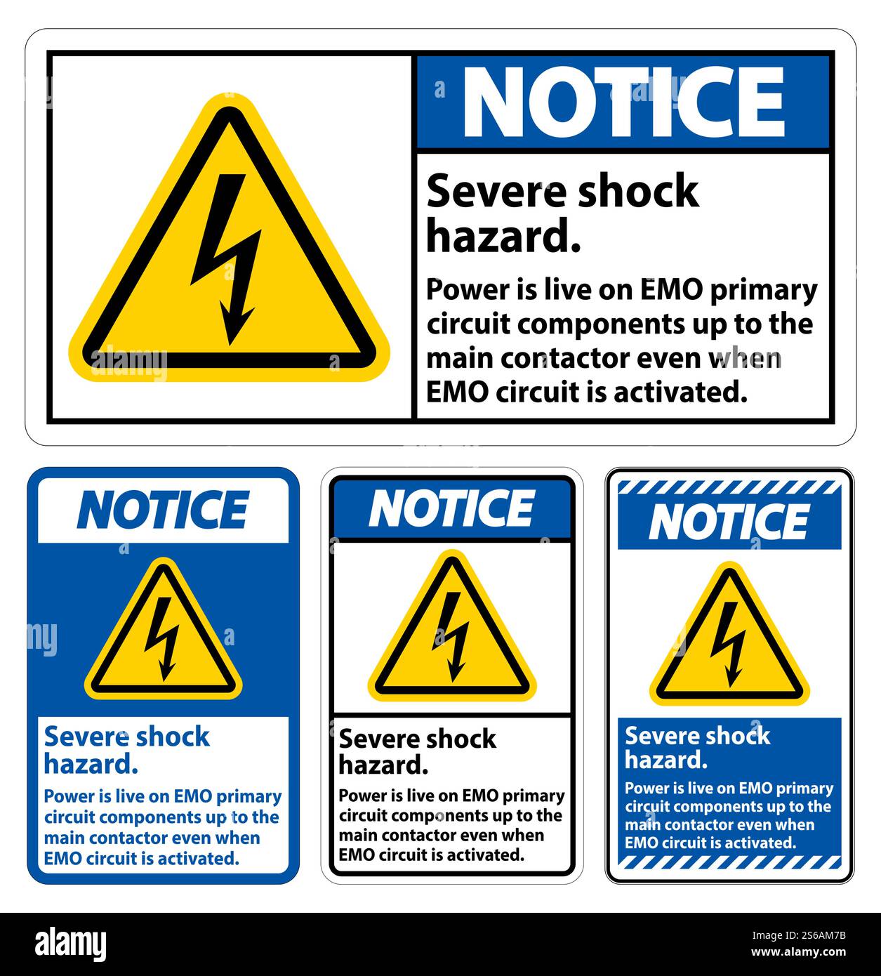 Notice Severe shock hazard sign on white background Stock Vector Image ...