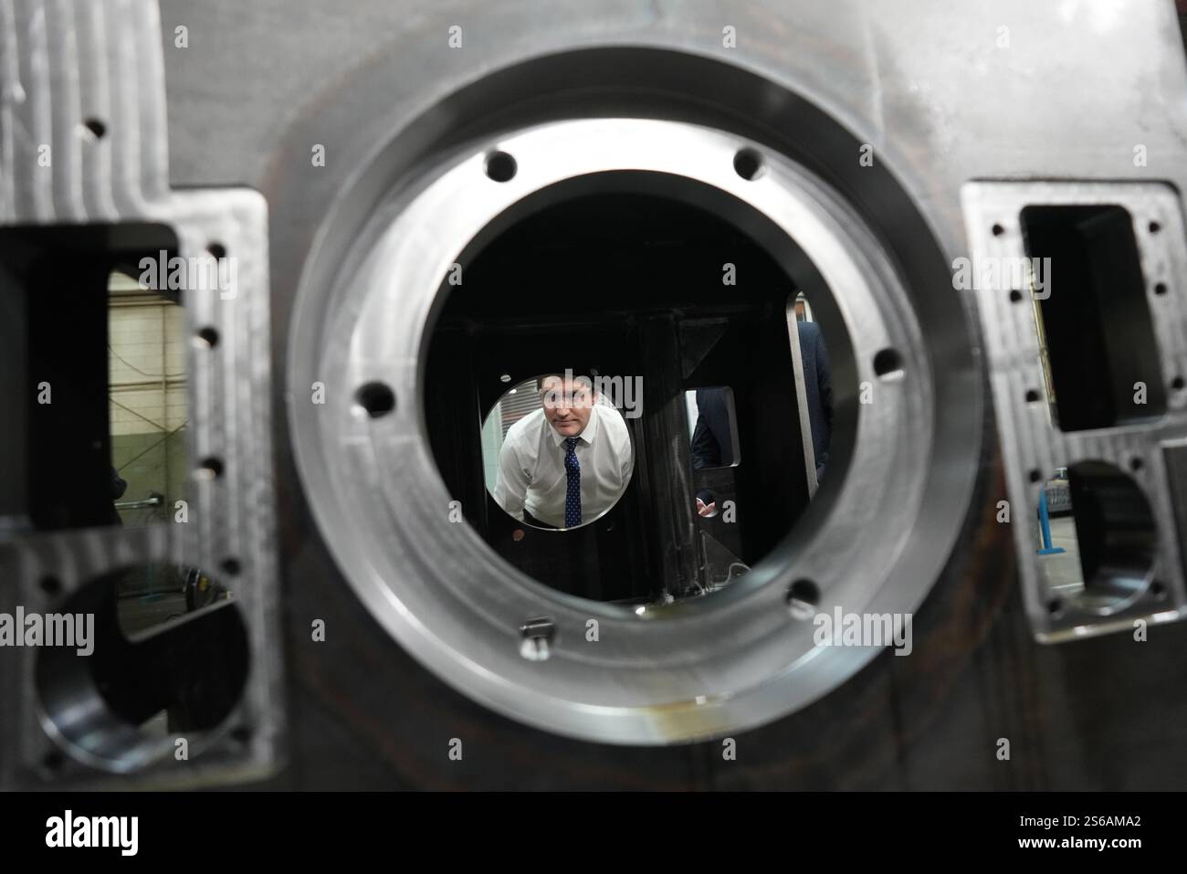 Windsor, Canada. 16th Jan, 2025. Prime Minister Justin Trudeau looks at ...